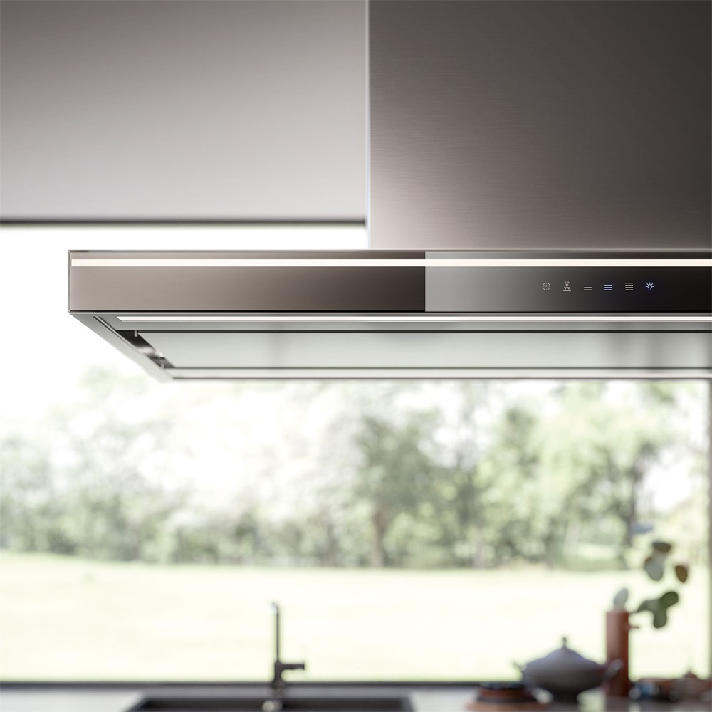 FALMEC LUMINA NRS fali páraelszívó, 120 cm, inox/fekete üveg - ecorgan.hu