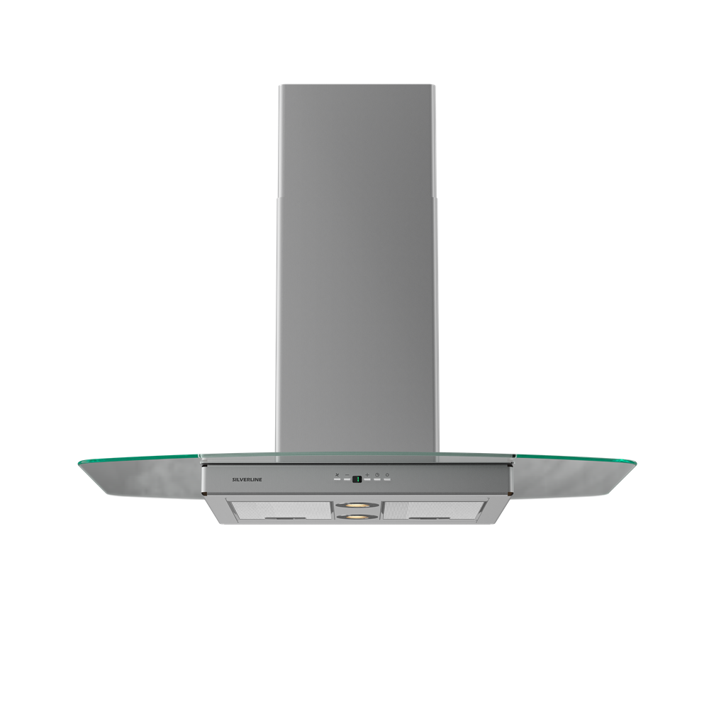 SILVERLINE 4240 MIDNIGHT ISOLA páraelszívó,sziget,90cm,inox/üveg ...